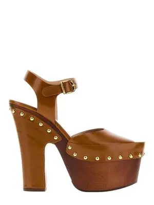 Chloé High Heel Platform Sandals - Brown