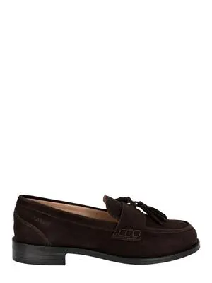 TWINSET Suede Penny Loafers With Tassels - Brown