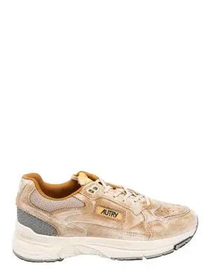 AUTRY Hyperway Suede Sneakers With Distressed Effect - Milk