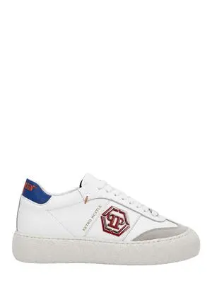 Philipp Plein Philipp Plein Retro Hustle Monogram Leather Low-Top Trainers With Platform Sole White