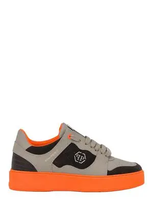 Philipp Plein Philipp Plein Bicolour Leather And Suede Low-Top Trainers Beige