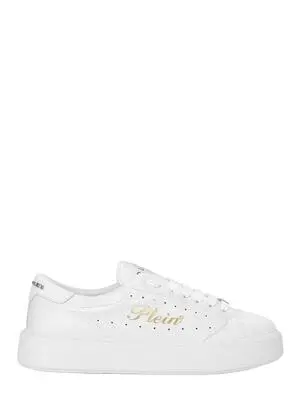 Philipp Plein Philipp Plein Leather Low-Top Trainers With Chunky Sole And Laminated Logo White 1