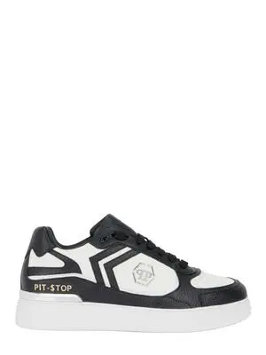 Philipp Plein Philipp Plein Pit-$top Monogram Leather Low-Top Trainers Black 1