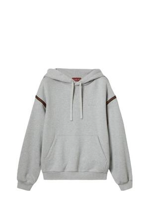 Gucci Stripe Detailed Drawstring Hoodie - Hemp Gray