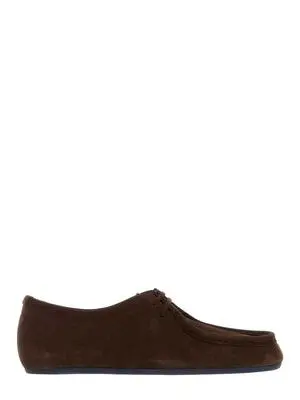 JIL SANDER Suede Calfskin Derby Shoes With Rubber Sole Grey