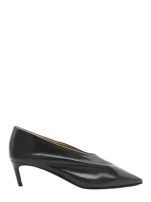Khaite Miriam Draped Leather Court Shoes With Medium Stiletto Heel - Black