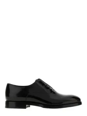 Brunello Cucinelli Elegant Patent Leather Oxford Shoes Black