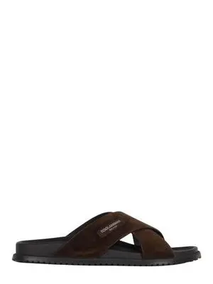 Dolce & Gabbana Dolce & Gabbana Cross Strap Sandals Ebony