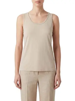 Max Mara Sleeveless U-neck Crêpe De Chine Top - Grey