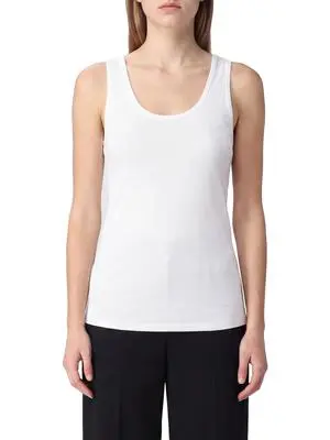 Max Mara Max Mara Sleeveless U-Neck Crêpe De Chine Top White