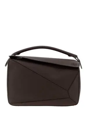 Loewe LOEWE Large Puzzle Bag In Grained Calfskin Leather Brown
