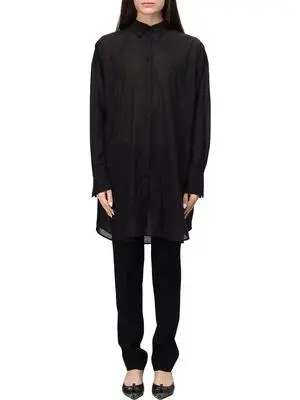 TOTEME Totême Oversized Cotton Monogram Shirt Black