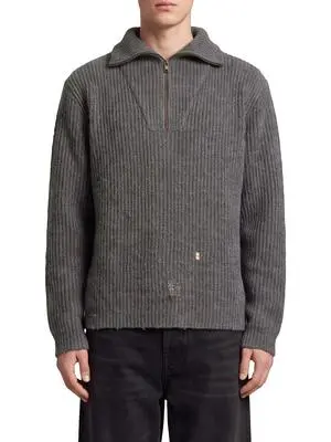 MAISON MARGIELA High Neck Distressed Jumper - Grey