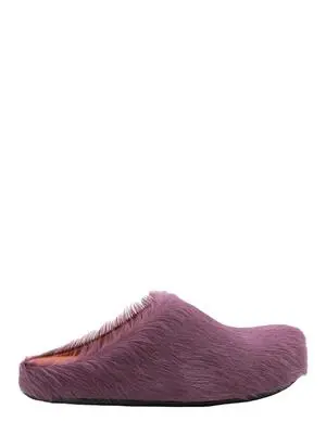 Marni Low-heel Fur Sabot Mules - Lilac