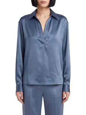 TOM FORD V-neck Silk Blouse - Blue