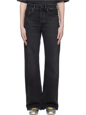 Acne Studios Logo Patch Wide-leg Jeans - Black