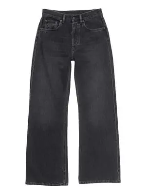 Acne Studios Logo Patch Wide-leg Jeans - Black
