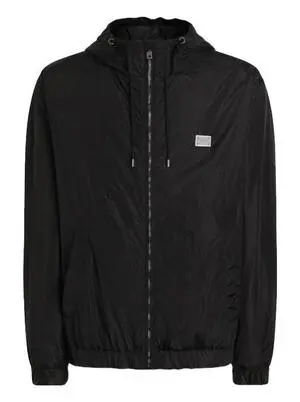 Dolce & Gabbana Dolce Gabbana Logo Tag Hooded Jacket - Black