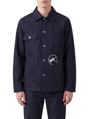 A.p.c. Denim Jacket With Graphic Detail - Indigo