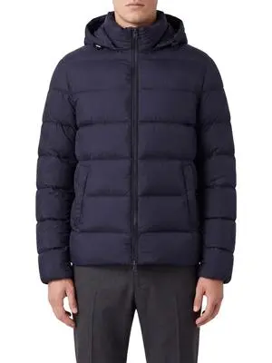 Herno Hooded Water-repellent Quilted Nylon Down Jacket - Navy