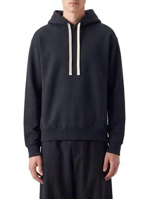 JIL SANDER Relaxed Fit Cotton Hoodie With Dropped Shoulders - Blue