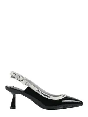 Karl Lagerfeld Pointed Toe Slingback Heels - Black