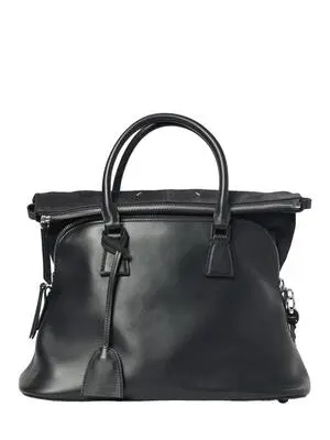 MAISON MARGIELA Maison Margiela Burgundy Leather And Suede Shoulder Bag Grey