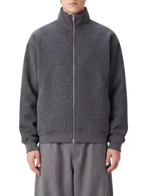 JIL SANDER Jil Sander Water-Repellent Wool Knit Bomber Jacket Blue