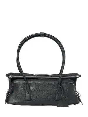 MAISON MARGIELA 5ac Calfskin Shoulder Bag With Contrast Stitching Black