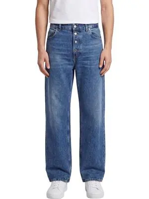 DOLCE & GABBANA Dolce & Gabbana Mid-Rise Wide-Leg Denim Jeans With Rear Logo Plaque
