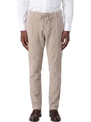 Eleventy Eleventy Slim Fit Corduroy Trousers With Drawstring Waist And Pleats Sand