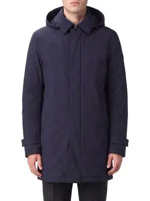 Herno Water-repellent Hooded Windbreaker Jacket In Nylon With Rear Vent - Blue