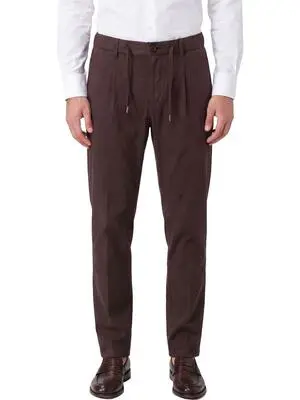 Herno Slim Fit Technical Microfibre Trousers With Drawstring Waist - Brown