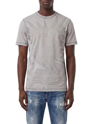 DIESEL® Slim Fit Graffiti Logo Print T-shirt In Cotton White