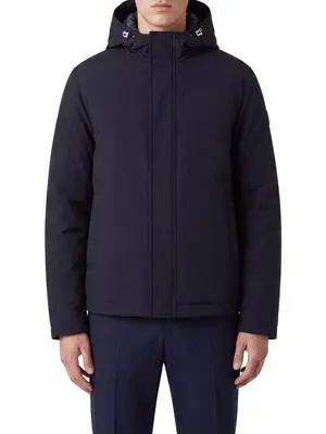 Herno Hooded Padded Windbreaker Jacket In Water-repellent Nylon - Blue