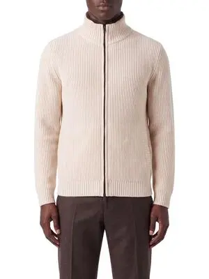 Herno Herno High Neck Ribbed Wool Cardigan White