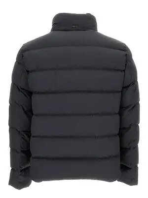 Herno High Neck Quilted Down Jacket In Water-repellent Nylon - Grey
