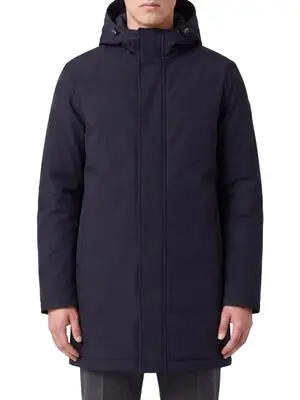 Herno Hooded Padded Windbreaker Jacket In Water-repellent Nylon - Blue