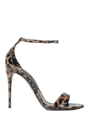 DOLCE & GABBANA Dolce & Gabbana Keira Animalier-Print Patent Leather Stiletto Sandals