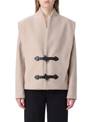 Isabel Marant Étoile Single-breasted Short Coat In Wool And Cashmere With Toggles - Sand