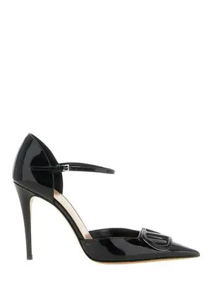 Valentino Garavani Vlogo Signature Mary Jane Pumps In Patent Leather - Black