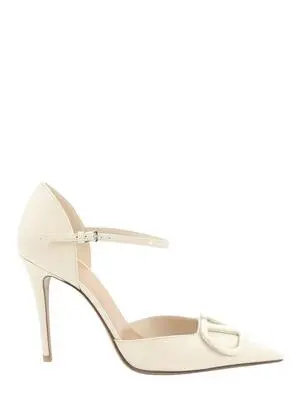 Valentino Garavani Vlogo Signature Mary Jane Pumps In Patent Leather - Ivory