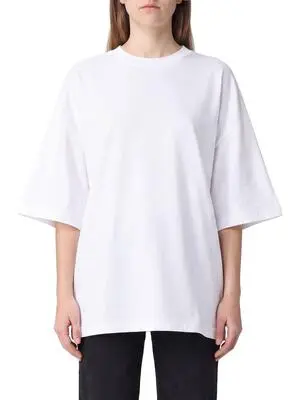 HAIKURE Oversized Cotton T-shirt With Crew Neck And Back Slit - White