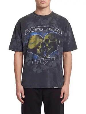REPRESENT Skull And Graffiti Graphic Print Cotton T-shirt - Black