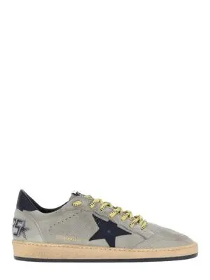 GOLDEN GOOSE Ball Star Perforated Toe Distressed Leather Sneakers - Navy