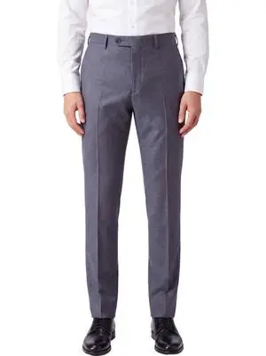 Incotex Slim Fit Wool Flannel Chinos With Off-centre Closure - Brown