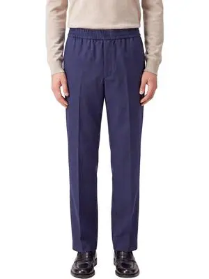 GOLDEN GOOSE Straight-leg Virgin Wool Blend Trousers - Blue