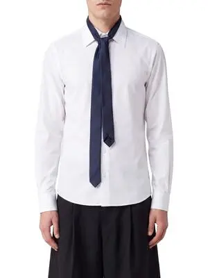 Sacai Slim Fit Classic Shirt In Cotton Blend With French Collar - White