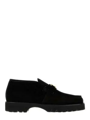 Valentino Garavani Vlogo Signature Suede Penny Loafers - Black