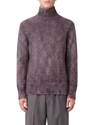 Avant Toi Abstract Pattern Cashmere And Silk Turtleneck Jumper - Brown